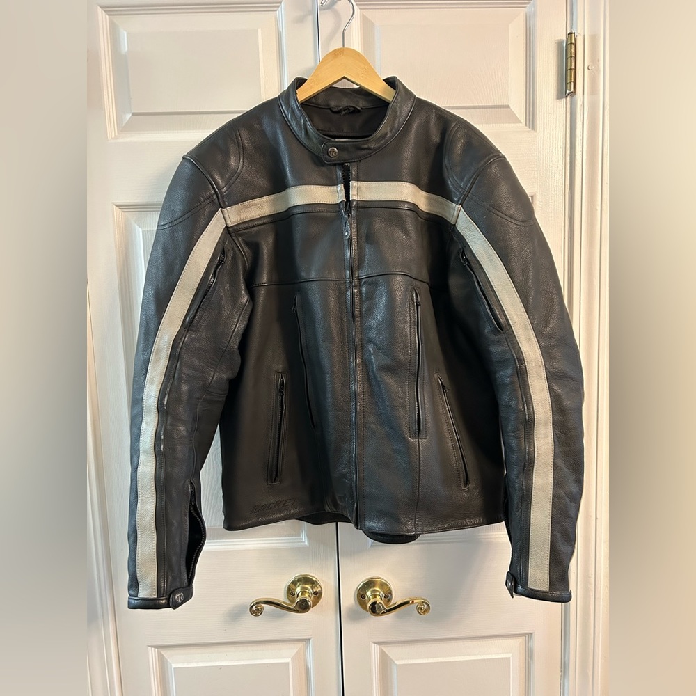 Joe Rocket Old School Leather Motorcycle Jacket Size L - Gem